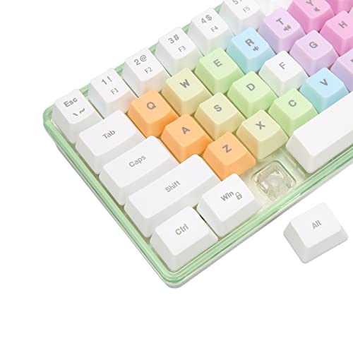 YEmirth Gaming Keyboard 61 Keys Mechanical Keyboard RGB Backlight Colorful Keycaps Mini Wired Mechanical Keyboard