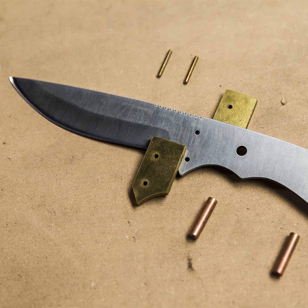Knife Making Kit – Includes Stainless-Steel Blade, Maple Burl Handle, Brass Bolsters, Leather Sheath And Step-by-Step Knife Making Guide – Awesome DIY Gift For Men