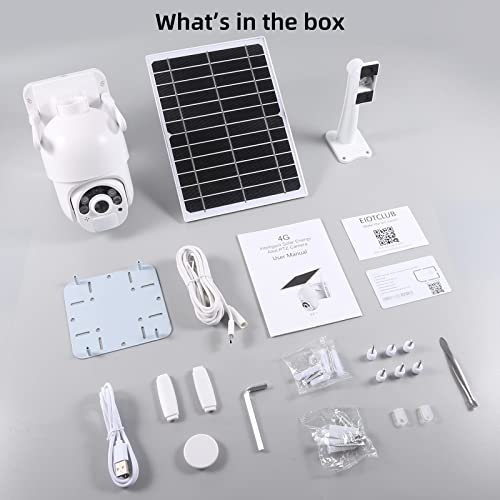 Yeoman 4G LTE Cellular Security Camera Outdoor, Wireless 2K Video Trail Cam, Pan Tilt 360°View, PIR Spotlight Color Night Vision, Solar Battery Powered, No Wi-Fi, SIM Card Included