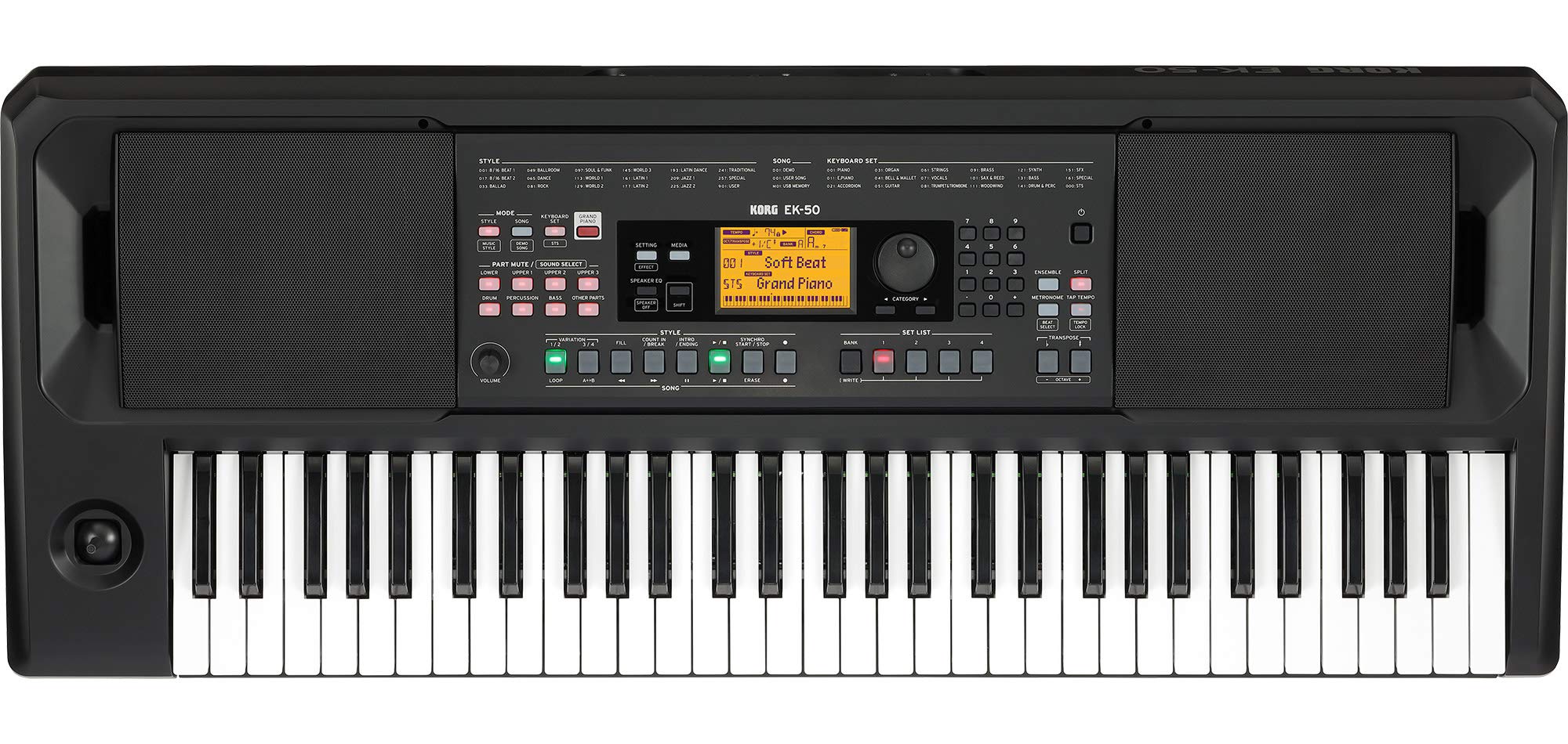 Korg EK-50 Entertainer Keyboard Bundle with Adjustable Stand, Bench, Sustain Pedal, Instructional Book, Austin Bazaar Instructional DVD, and Polishing Cloth