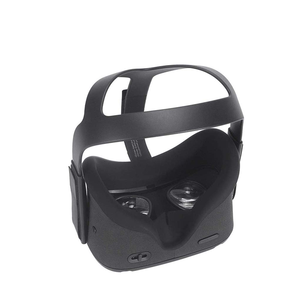 MASiKEN Premium Face Eye Mask Pad for Oculus Quest, Controller Grip Accessories, Protector Silicone Covers Confort Set, Sweatproof Lightproof (Black)
