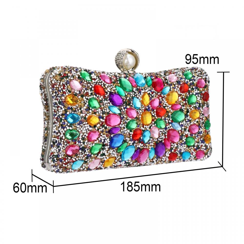 Rhinestone Purse For Women, Evening Handbags Clutch Purses For Wedding and Cocktail Party (Gold)