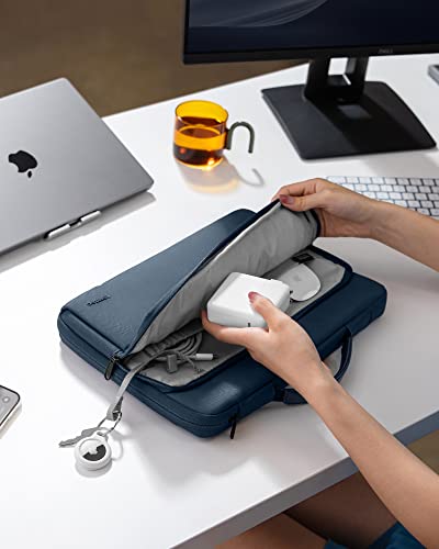 tomtoc 360 Protective Laptop Carrying Case for 14-inch MacBook Pro M3 A2992 A2918 M2/M1 Pro/Max A2779 A2442 2023-2021, 12.9-inch iPad Pro 3rd-6th Gen, Water-Resistant MacBook Accessory Bag Sleeve