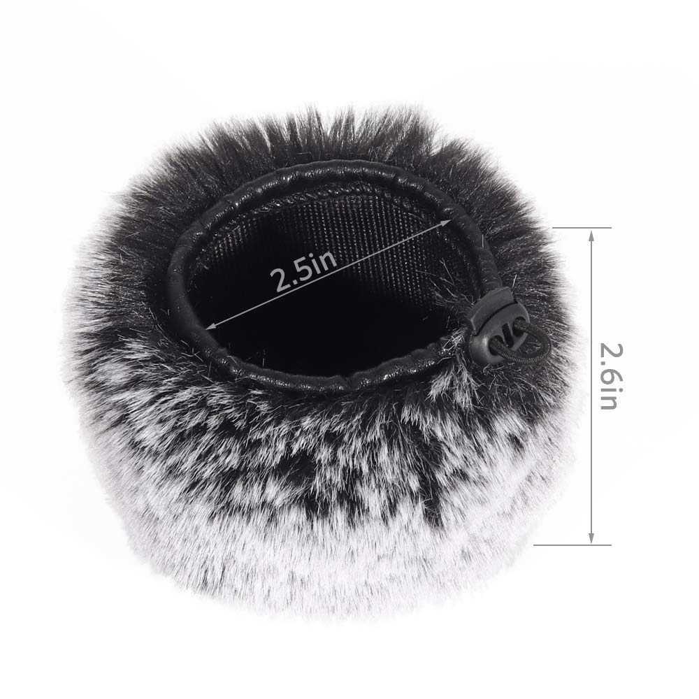 Microphone Furry Windscreen Muff Cover - Blue Yeti Microphone Furry Cover Blue yeti pop Filter Windscreen for Pop Filter (Black White)