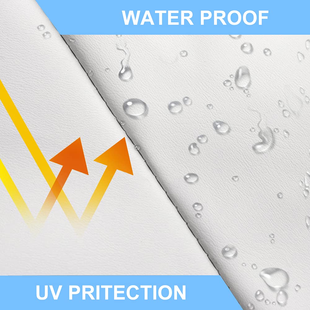 Mofeez RV Windshield Cover Compatible with Class C Ford 1997-2024, UV Block Offer Complete Privacy with Light Preserves Interior (White Color with Mirror Cutouts)