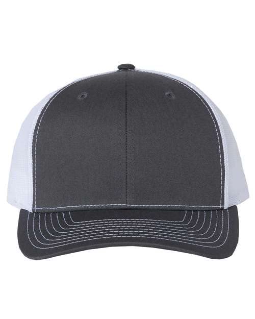 Richardson 112 Pack of 12 Custom Hat with Embroidered Text/Logo, Personalized Adjustable Snapback Trucker Cap (Adjustable, 12 Pack Charcoal White)