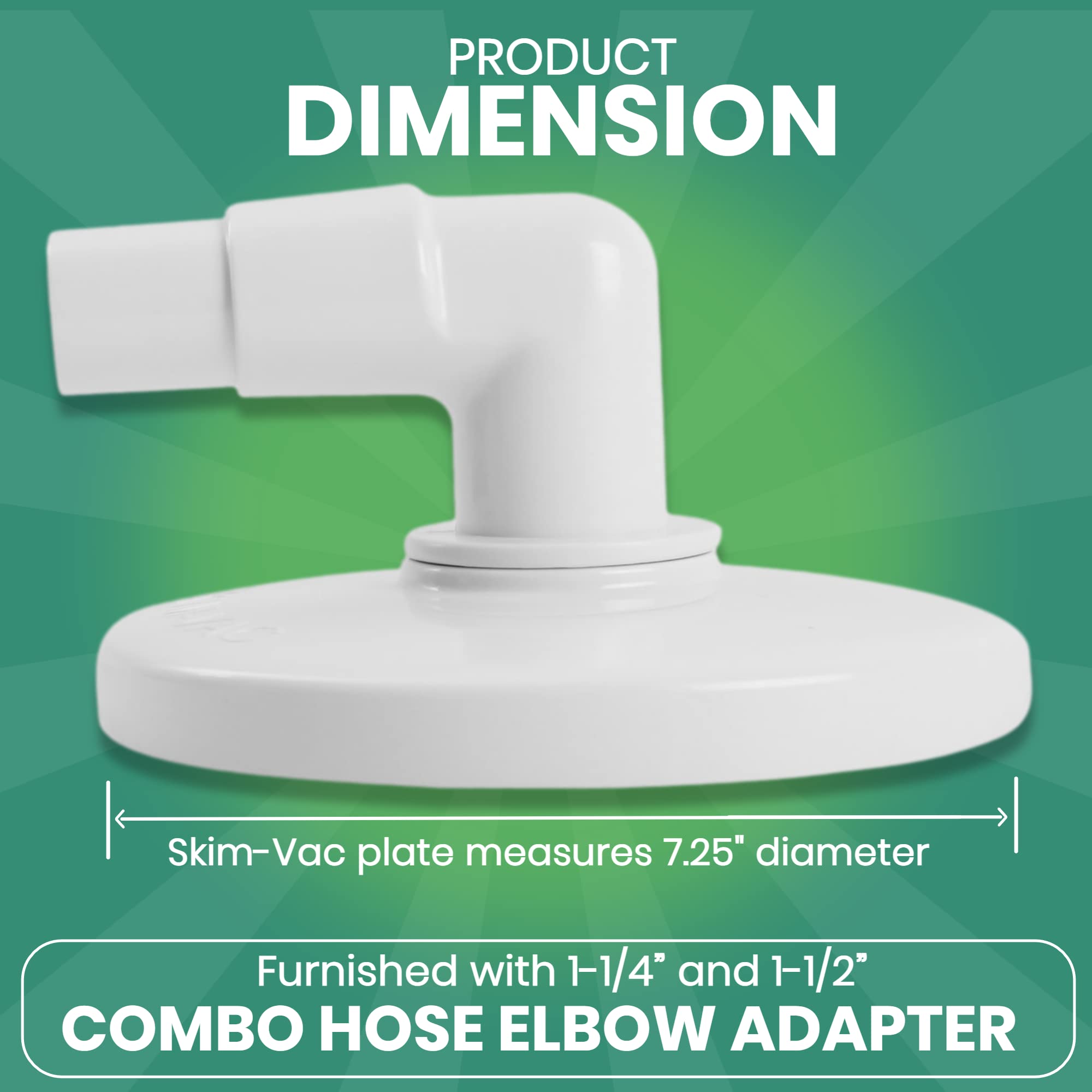 TonGass 7-1/4" Pool Skimmer Vacuum Plate Compatible with Hayward Swimming Pool Skimmer SP1089 - Skim Vac 1 1/4โ and 1 1/2โ Combo Hose Elbow Adapter - Exact Replacement Hayward SP11071
