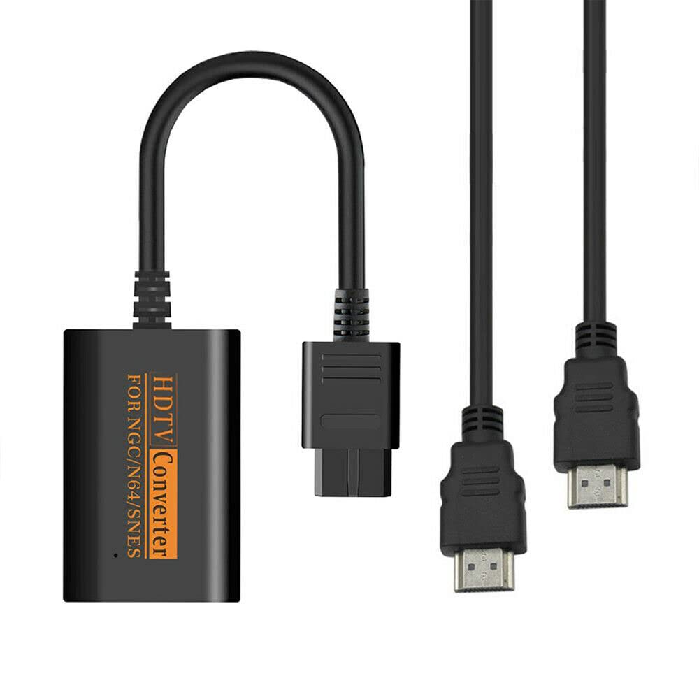 Paddsun N64 to HDMI Converter, Support 16:9 and 4:3 Convert, HDMI Adapter Converter w/HD Cable Compatible with Nintendo 64 N64, Super SNES (3-in-1), GameCube/SNES/N64
