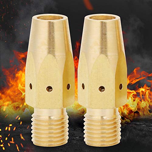 Mig Welding Gun Accessory, Contact Tip Adapter Brass Gas Diffuser for MIG Welder Gun, Mig Welding Parts Consumables for Miller M-25/M-40, 2Pcs/ 5 Pcs OPtional(2PCS )