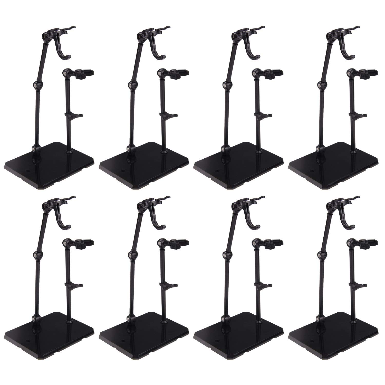 Migaven Action Figure Stand,8Pcs Assembly Action Figure Display Holder Base Doll Model Support Stand Compatible with HG RG SD SHF Gundam 1/144 Toy Black
