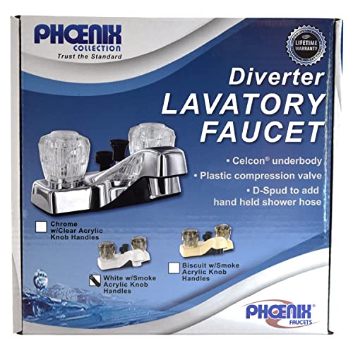 Valterra Phoenix Faucets PF212242 Dual Handle 4" Bathroom Diverter Faucet - White