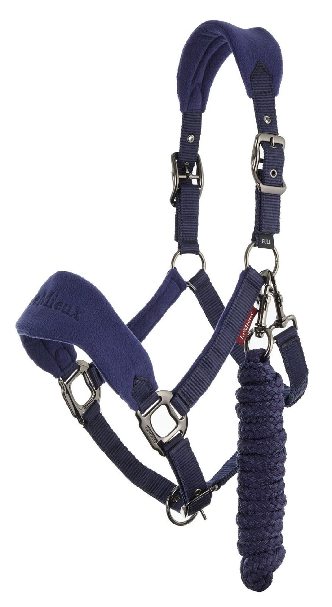 LeMieux Vogue Fleece Headcollar - Halter & Leadrope (Black - Full)