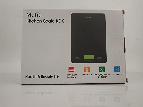 Kitchen Scale, Mafiti Digital Kitchen Scales 11lb/5kgX1g, Multifunction Measures in Kg, g, lb and OZ Digital Kitchen Weight for Food, Cooking and Baking,LCD Display(Silver)