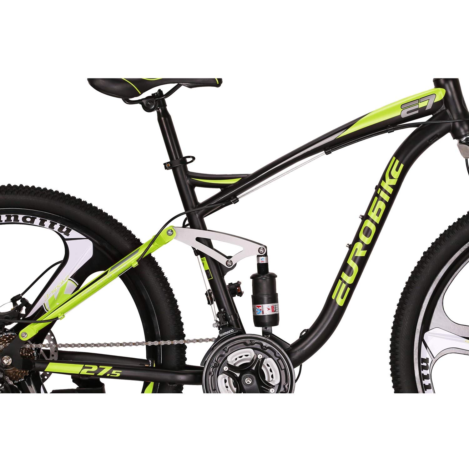 LZBIKE Mountain Bikes E7 27.5inchs Bicycle Steel Frame 21 Speed Frame Shock Absorption 3-Spoke Wheels Mountain Bicycle Grass Green