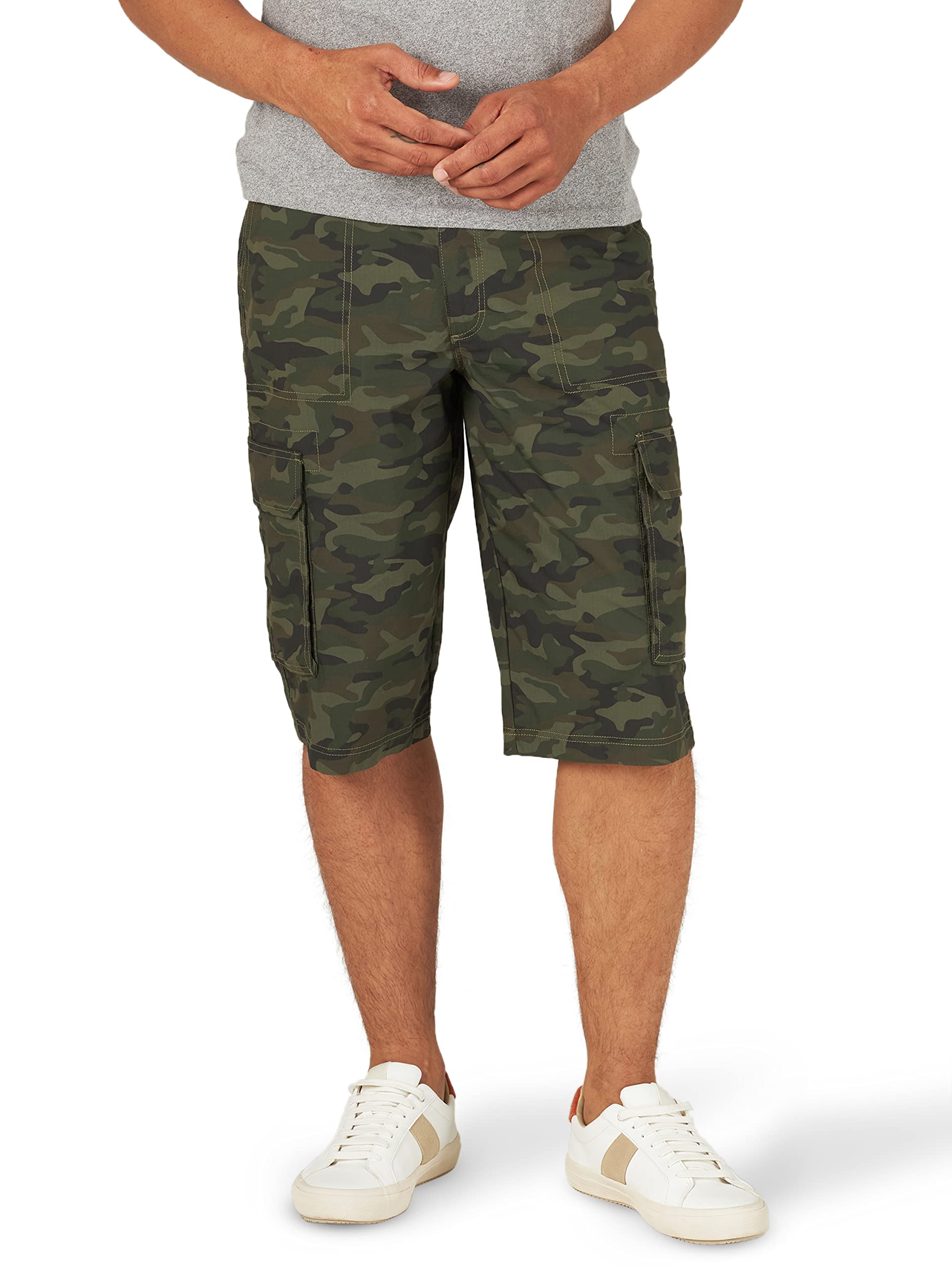 Lee Men's Extreme Motion Cameron Cargo Short, Green Camo, 40
