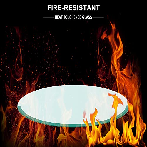 Wlvos 40" Inch Round Tempered Glass Table Top Clear Glass 1/2" Inch Thick Beveled Polished Edge