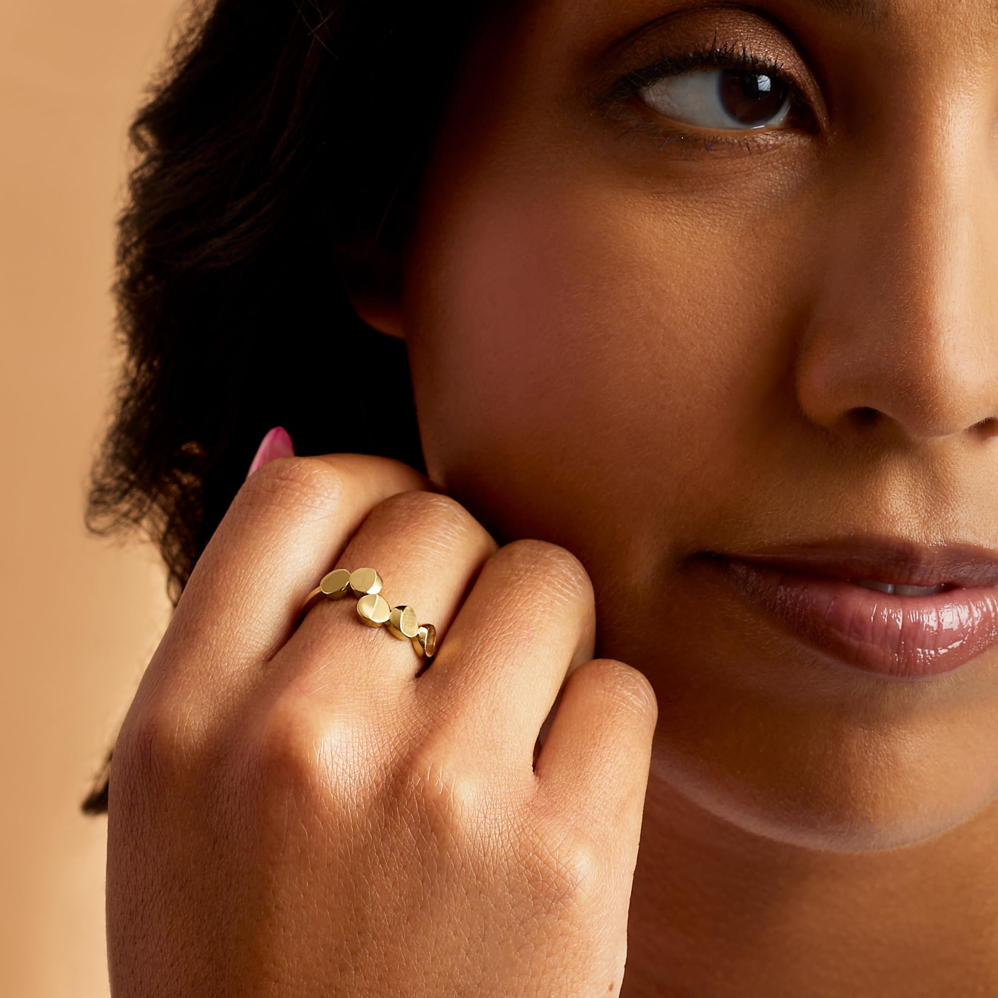RS Pure by Ross-Simons 14kt Yellow Gold Phases Of The Moon Bypass Ring. Size 6