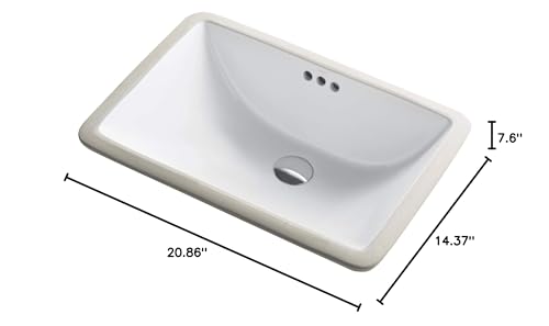 Kraus KCU-241 Elavo Bathroom Undermount Sink, 21 Inch, 24 Inch , White