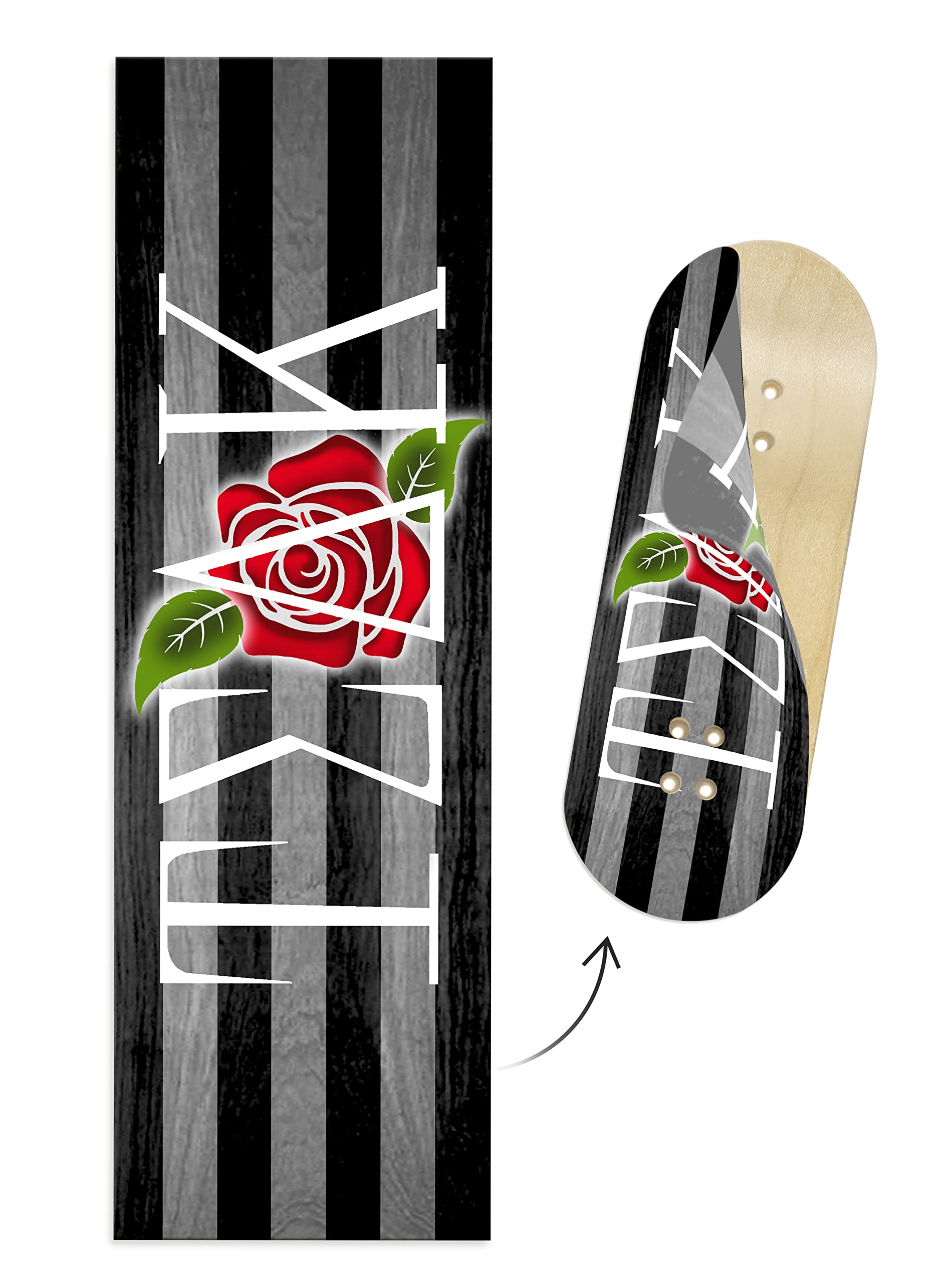 Teak Tuning Fingerboard Deck Graphic, Petal Power - Adhesive Graphics to Customize Your 32mm Fingerboard Deck - 110mm Long, 35mm Wide, 0.2mm Thick - Waterproof Vinyl - Includes Mini File