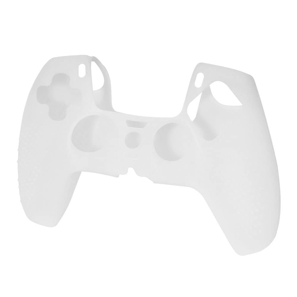 PS5 Controller White Skin PS5 Controller Grip Silicone Case Cover Protector Accessories for PS5 Controller,