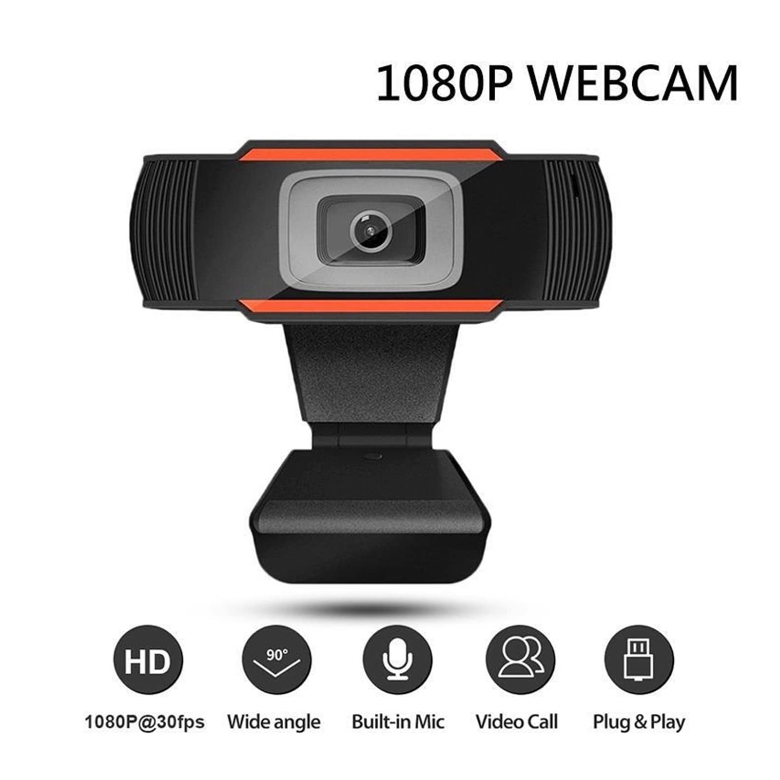 ZAUNCO Webcam Webcam 1080P Full HD USB Webcam with Microphone USB Plug and Play Video Call Webcam for PC Desktop Game Players Webcast Gaming Webcam (Color : 480P, Size : X)