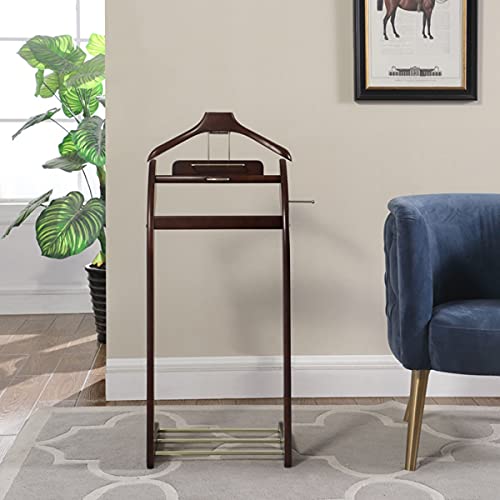 YAWEDA Clothes Valet with Shoe Rack Valet Stand with Clothes Hanger and Pants Rail Freestanding Suit Hanger for Hallway Dressing Room Etc (Size : 43.2 * 35.6 * 101.6cm)