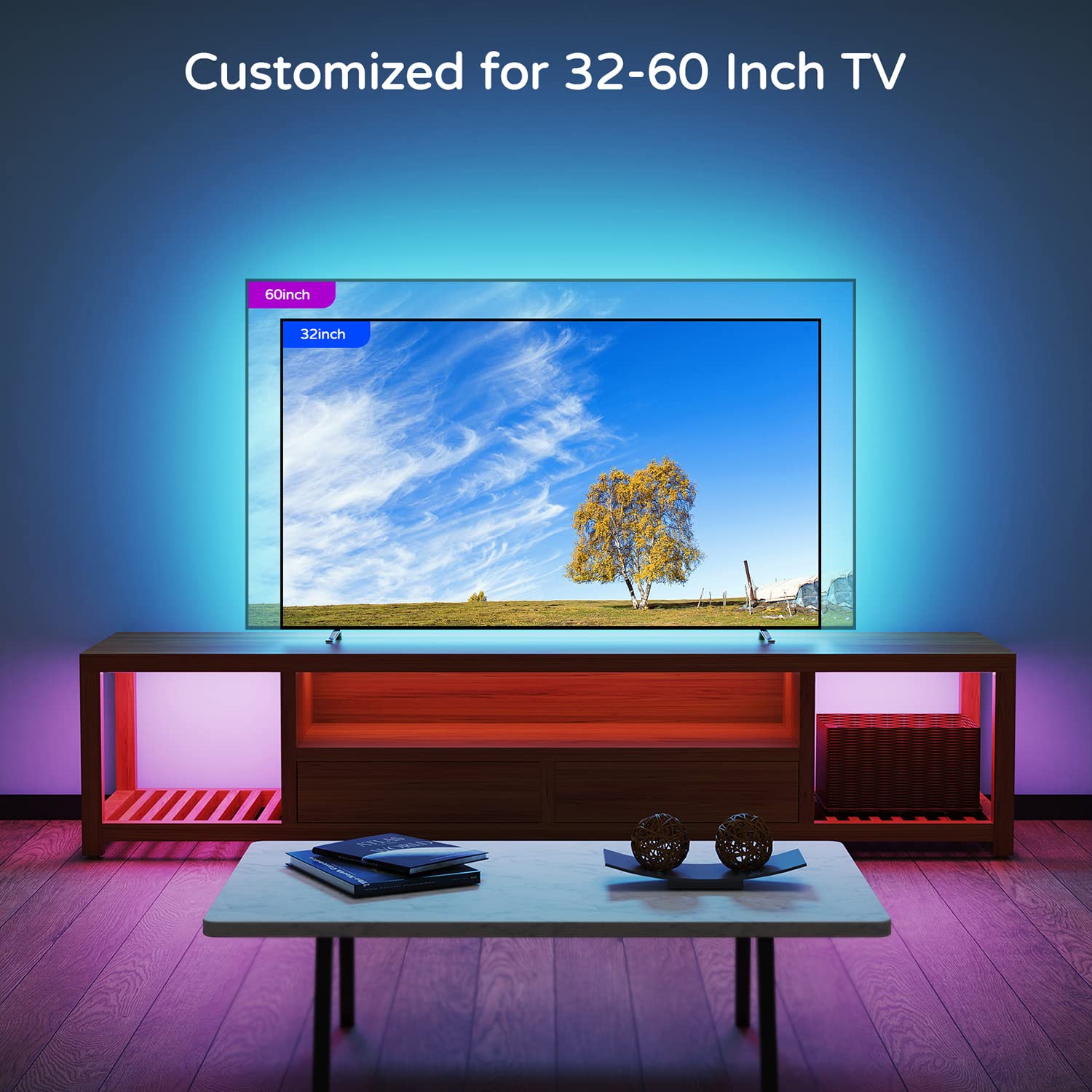 USB TV LED Backlight, Christmas Gift for teen, women,men, LED lights for PC Monitor