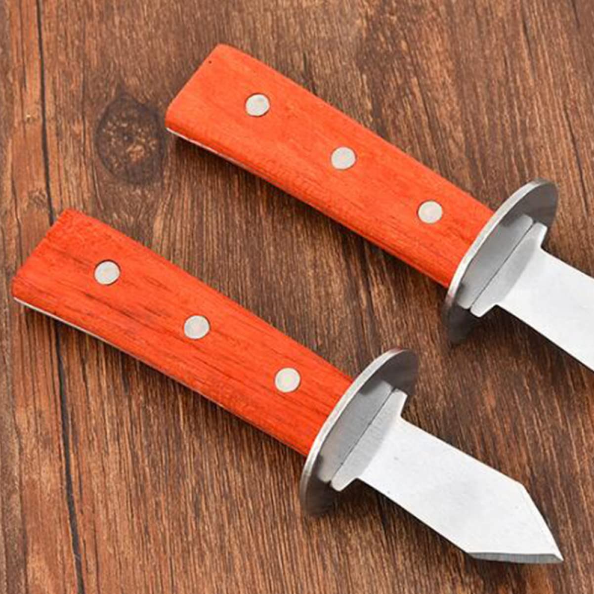 UPKOCH Tools 2pcs Oyster Shucker for Stainless Opener Wood Knives Kits Multifunction Shellfish Seafoods Seafood Steel Cutter Handle Shucking Tool Oysters