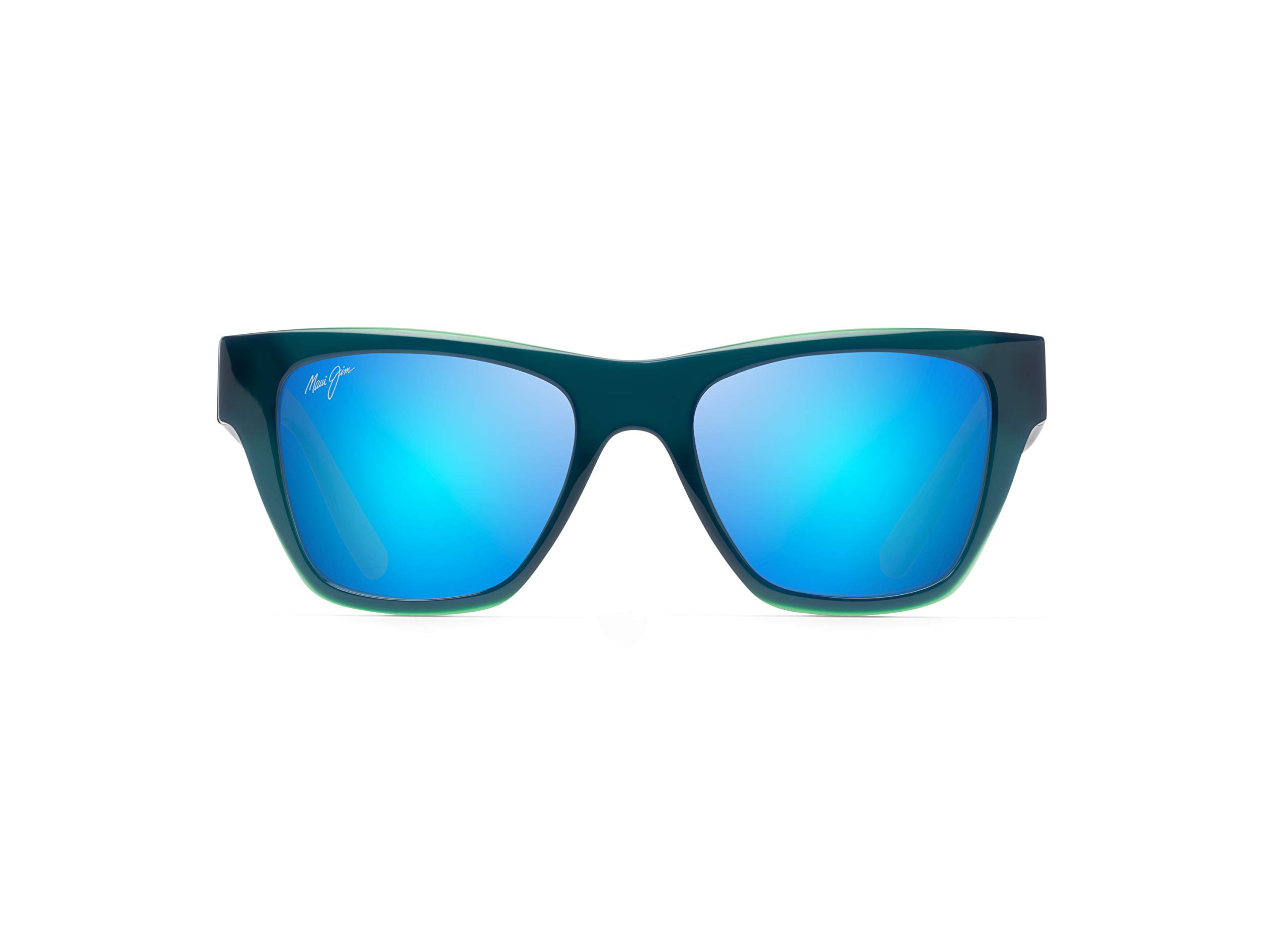 Maui Jim Men's and Women's Ekolu Polarized Classic Sunglasses, Blue/Green/Grey/Blue Hawaii, Medium