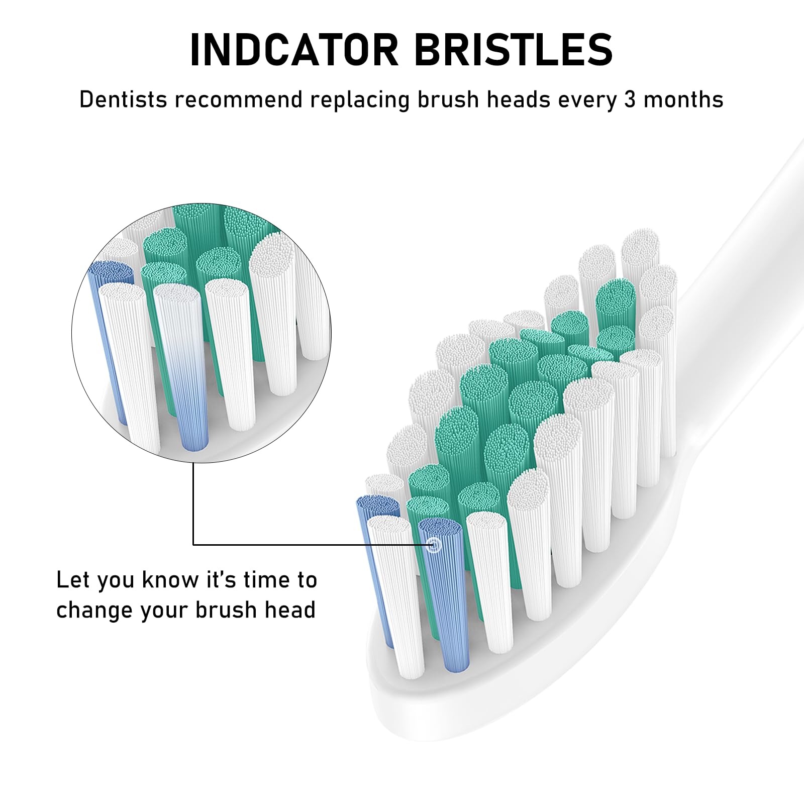 Toothbrush Heads for Philips Sonicare Replacement Brush Heads Medium Softness Dupont Bristles Electric Toothbrush Replacement Heads for Oral Care, 16 Pack