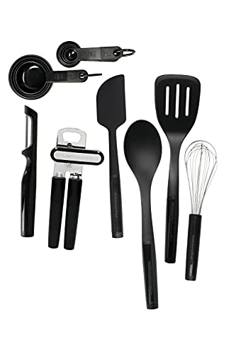 KitchenAid 15 Piece Kitchen Utensil Set, Heat Resistant and Dishwasher Safe Cooking Tools – Onyx Black