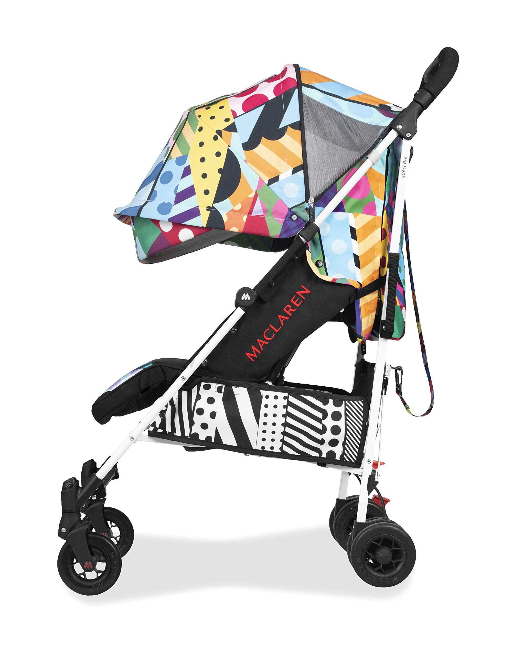 Maclaren atom Jason Woodside Style Set Travel System- Super lightweight, ultra-compact, fits on airplane's overhead storage. Car seat compatible. Loaded with accessories. Multi position reclining seat
