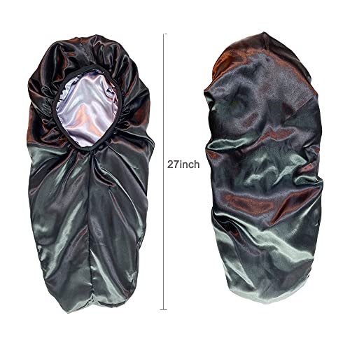 ZCGDP Double Layer Silky Bonnet Cap Wide Elastic Band Satin Nightcap (Color : D, Size : 1)