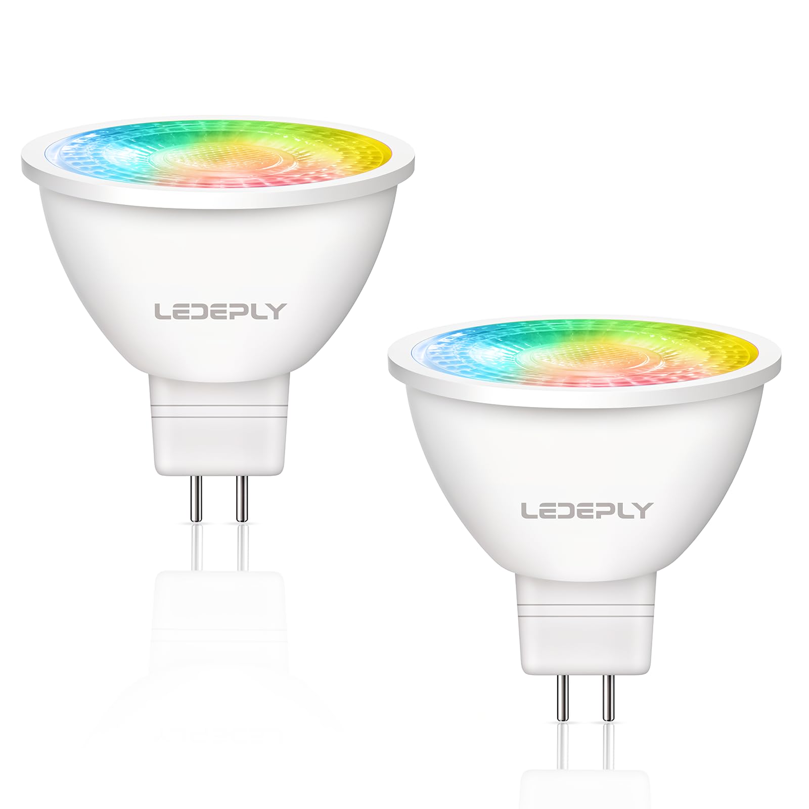 Zigbee MR16 LED Smart Bulb, Hub Required, Compatible with Phi*Lip*s Hu*e*, Alexa, Google, & ConBee, 5W =50W, GU5.3, Dimmable, AC/DC 12V, Color Changing & Tunable White, 2-Pack