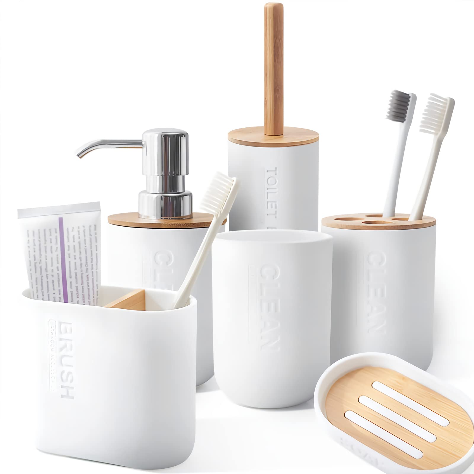 Toothbrush Holders Thick Electric Toothbrush Cup Storage Organizer Holder for Bathroom Countertop - Toothpaste, Floss, Razo, Beauty Accessories, Toiletries Dispensers, White