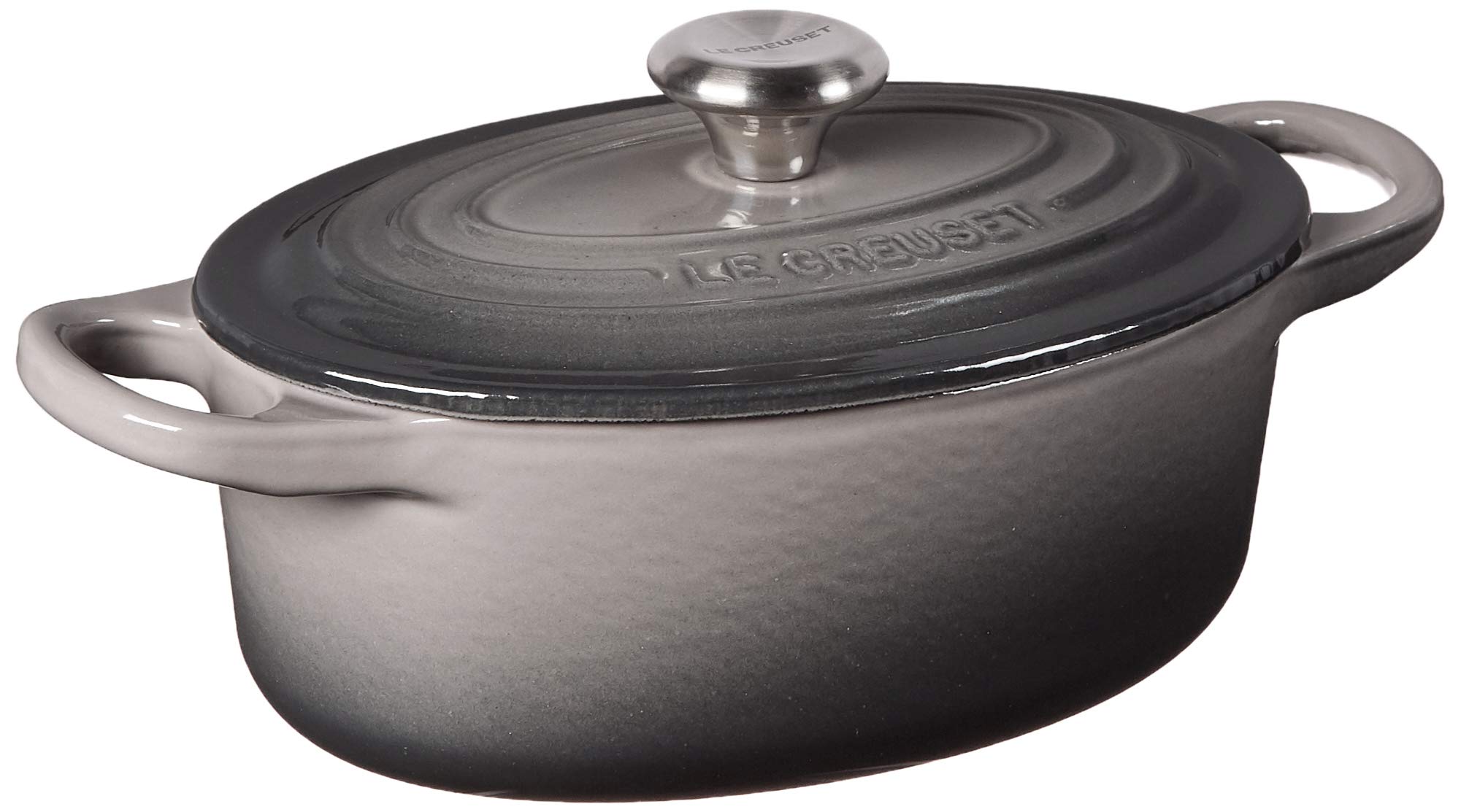 Le Creuset Enameled Cast Iron Signature Oval Dutch Oven, 1 qt., Licorice (Matte Black Interior)
