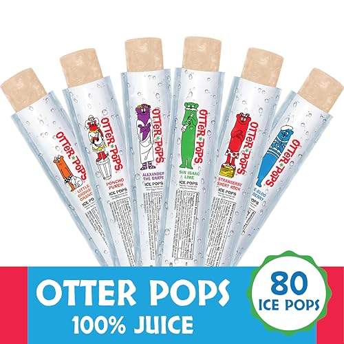 Otter Pops Freezer Bars, 100% Fruit Juice Ice Pops, Original Flavors (80ct β 2oz bars)