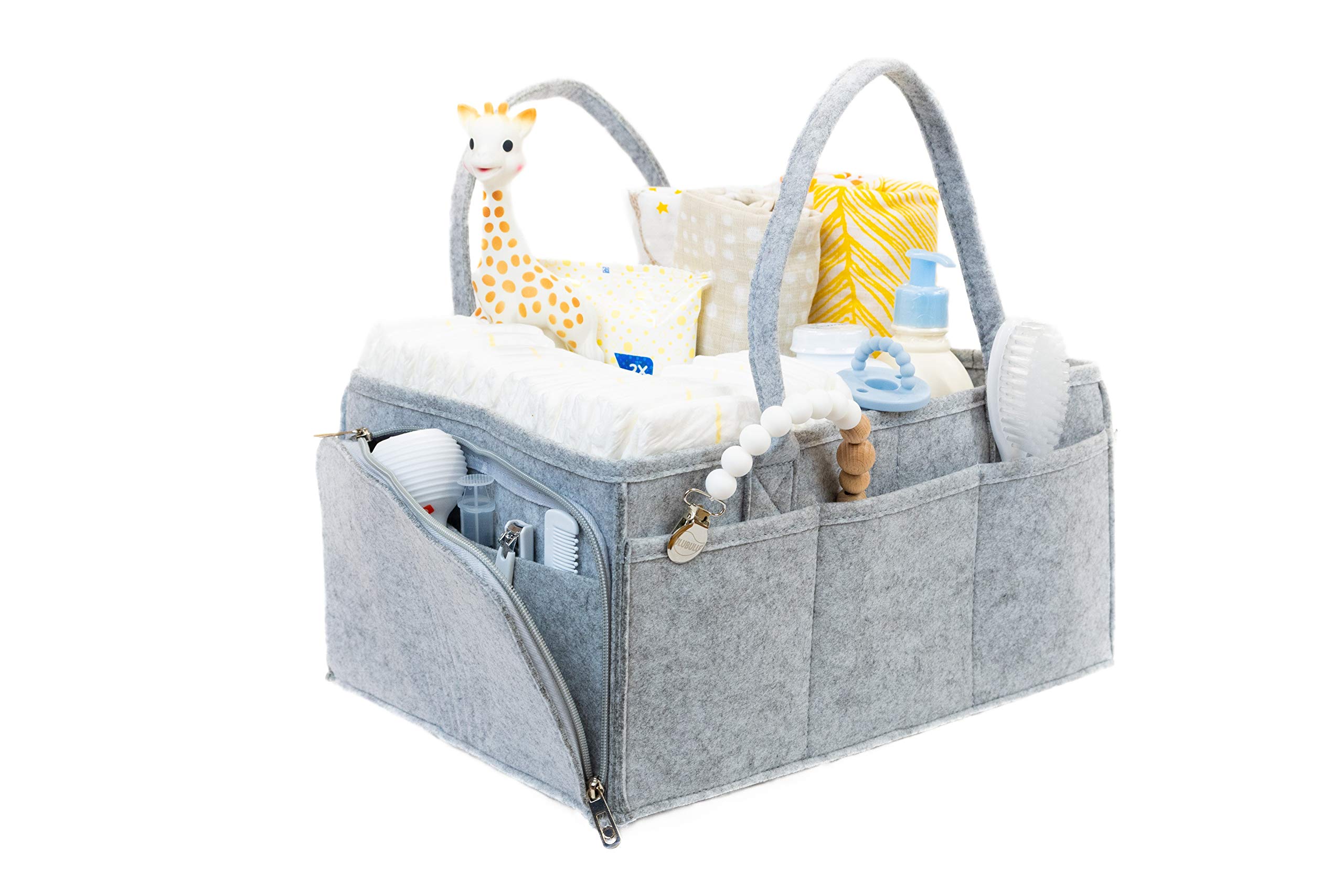MOM CODE Diaper Caddy Organizer - Parenting Made Easy - Large Portable Diaper Organizer to Store All Baby’s Nursery Essentials To Go - Baby Diaper Caddy Organizer Bag With Zipper Pocket