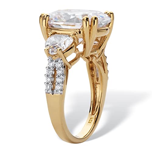 PalmBeach Jewelry Yellow Gold-plated Sterling Silver Oval Shaped Cubic Zirconia Engagement Ring Sizes 6-10 Size 7