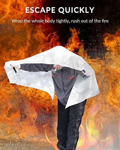 SITERWELL Fire Blanket, Fiberglass Fire Suppression Blanket for Emergency Surival,Emergency Blanket with Heat Insulation, Survival Blanket for Home, Grill, Car, Boat,4-Pack