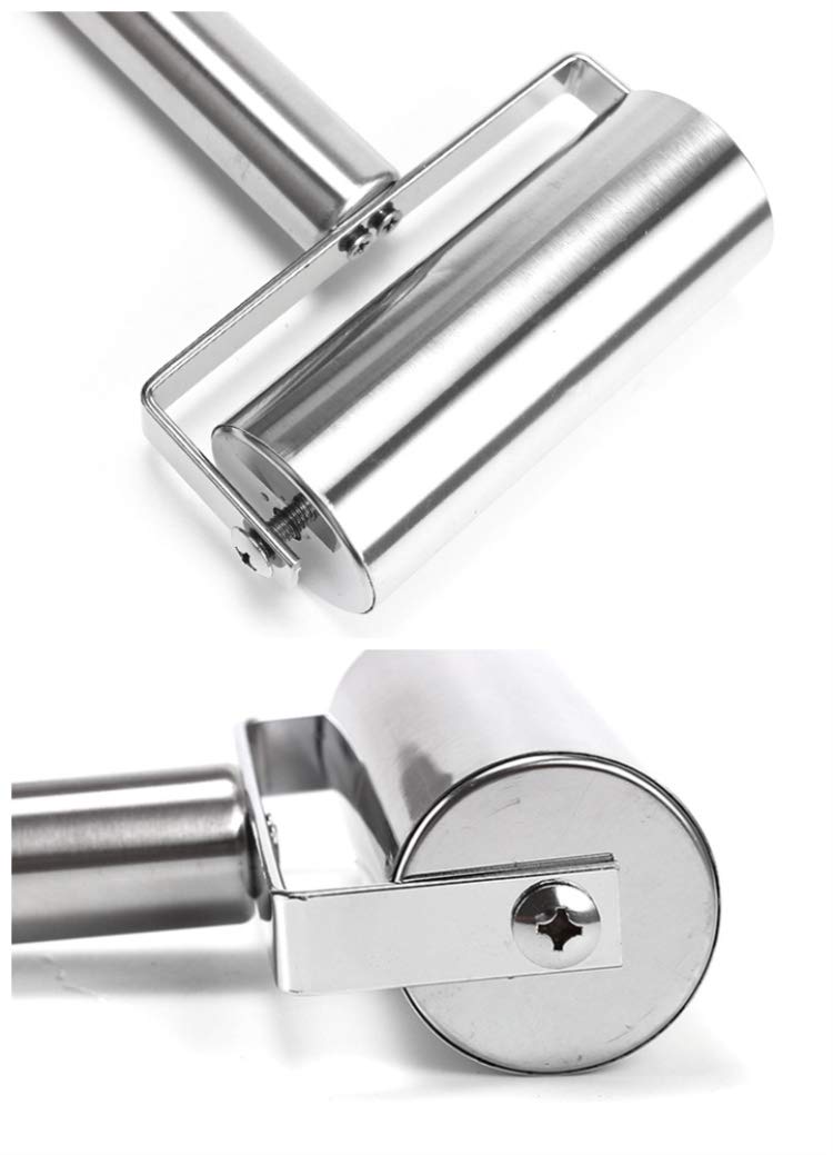 Stainless Steel Rolling Pin Pastry Pizza Fondant Bakers Roller Metal Kitchen Utensils Ideal for Baking Dough, Pizza, Pie, Pastries, Pasta and Cookies