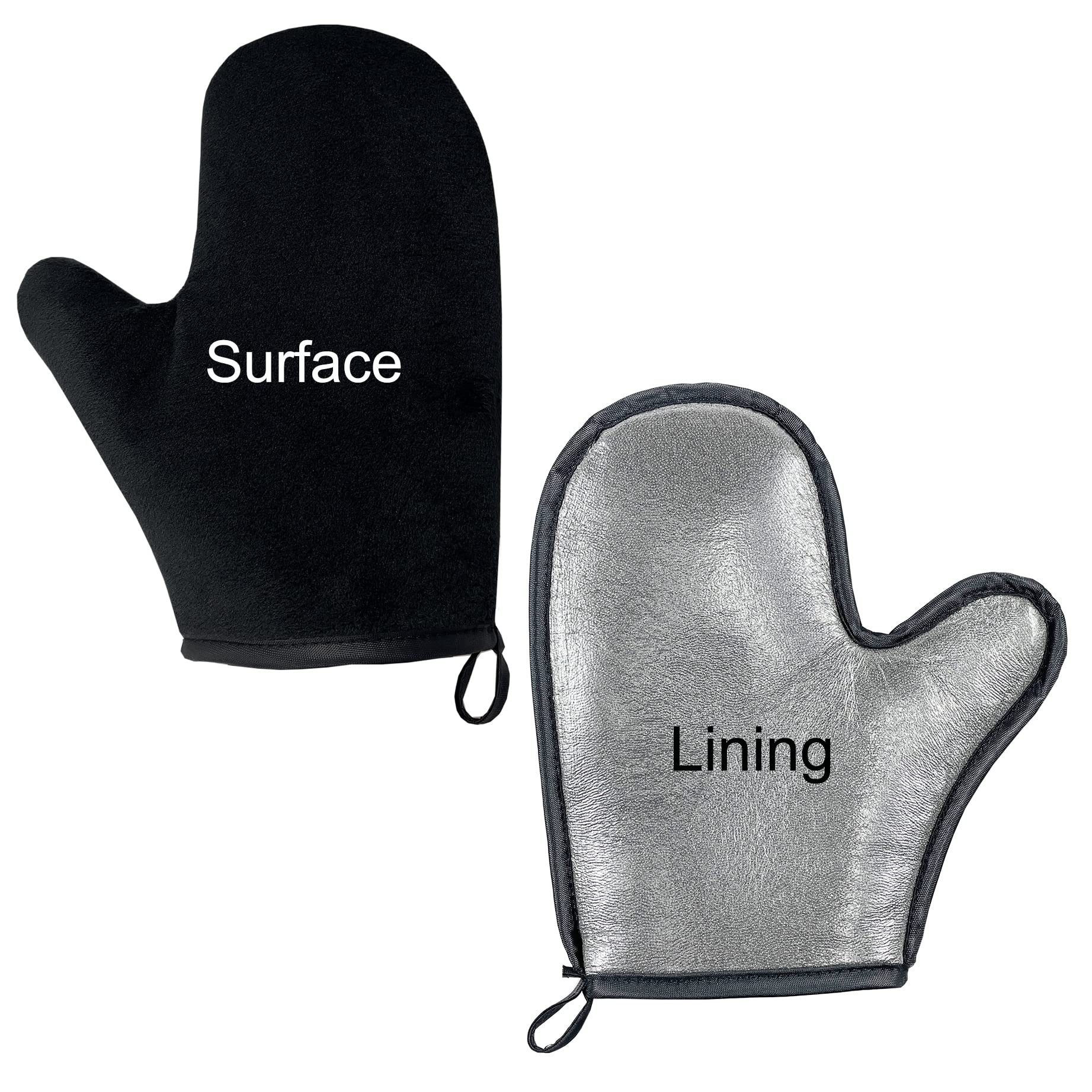 Self Tanning Mitt Applicator, Reusable Self Tanning Gloves, 3D Design, Sunless Self Tanner Mitt Not Easy to Slide with Thumb, Double-sided Super Soft Fabric Apply Evenly, Lined with Waterproof Layer