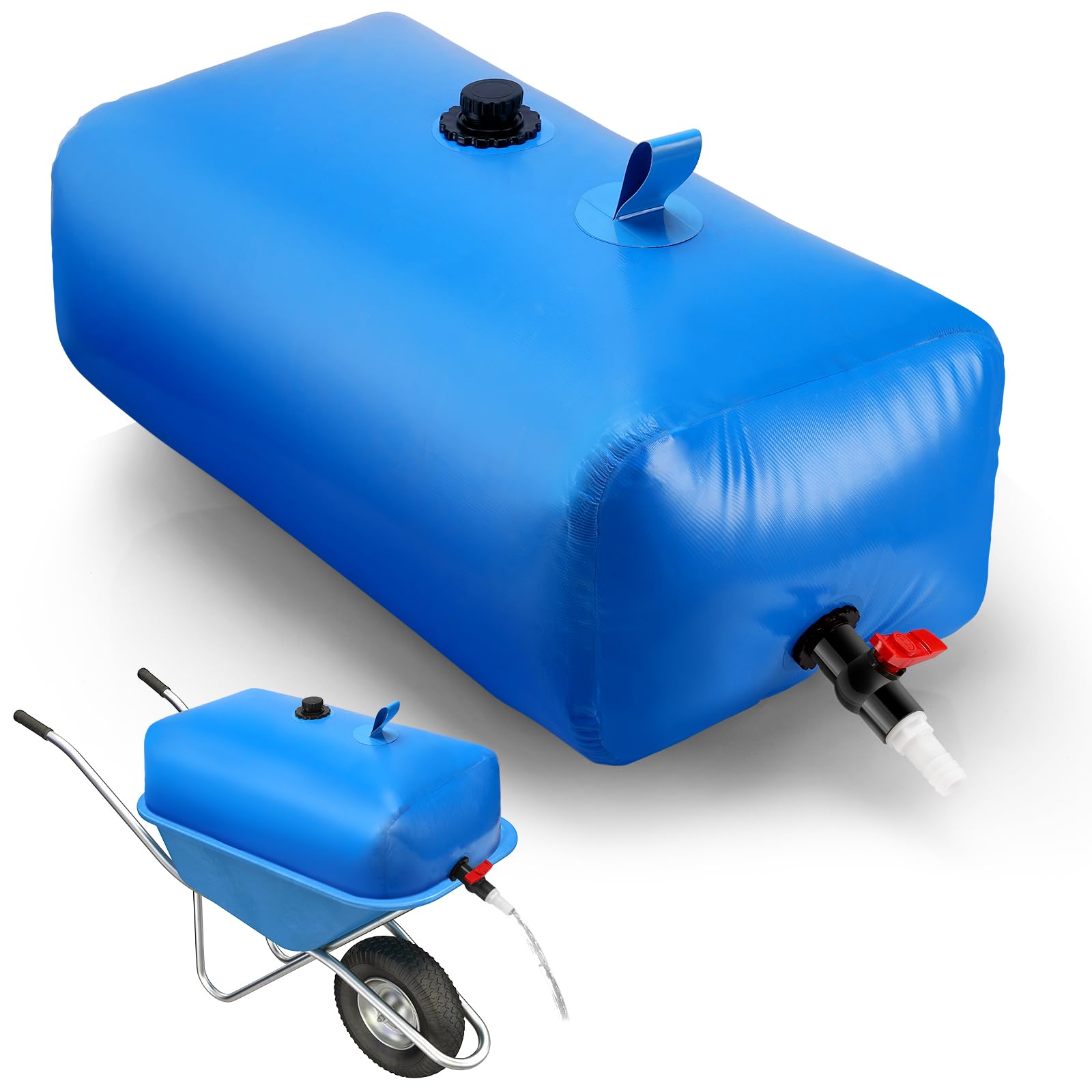 Large Capacity Water Storage Bladder, 110L/29gal Foldable Portable Water Tank Soft Water Bag, Drought Resistance Fire Protection Agricultural Irrigation Outdoor Emergency Water