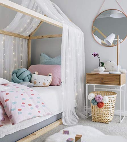 Tulle CANOPY for the wooden Frame Montessori bed/floor bed baldachin/house bed curtain white milk pink grey
