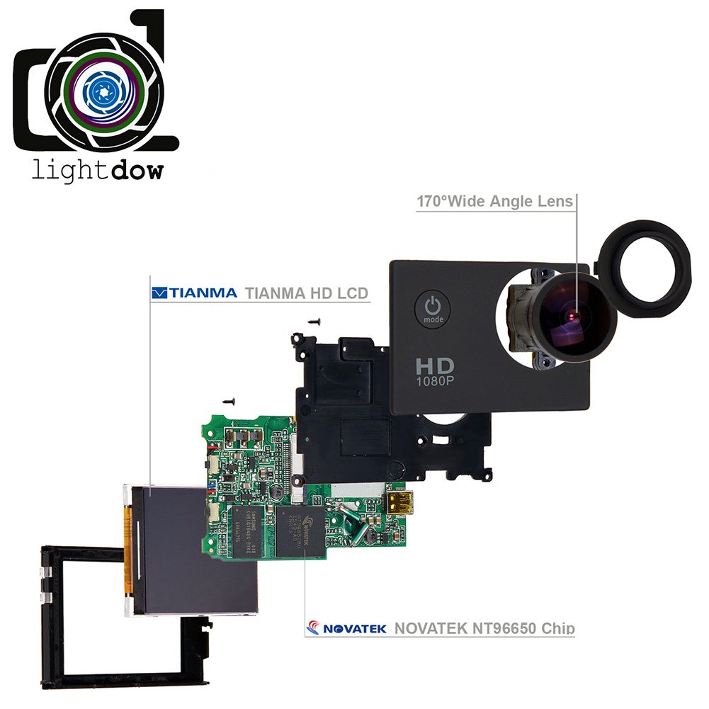lightdow LD4000 Sports Action Camera HD Waterproof DV Camcorder (Black)
