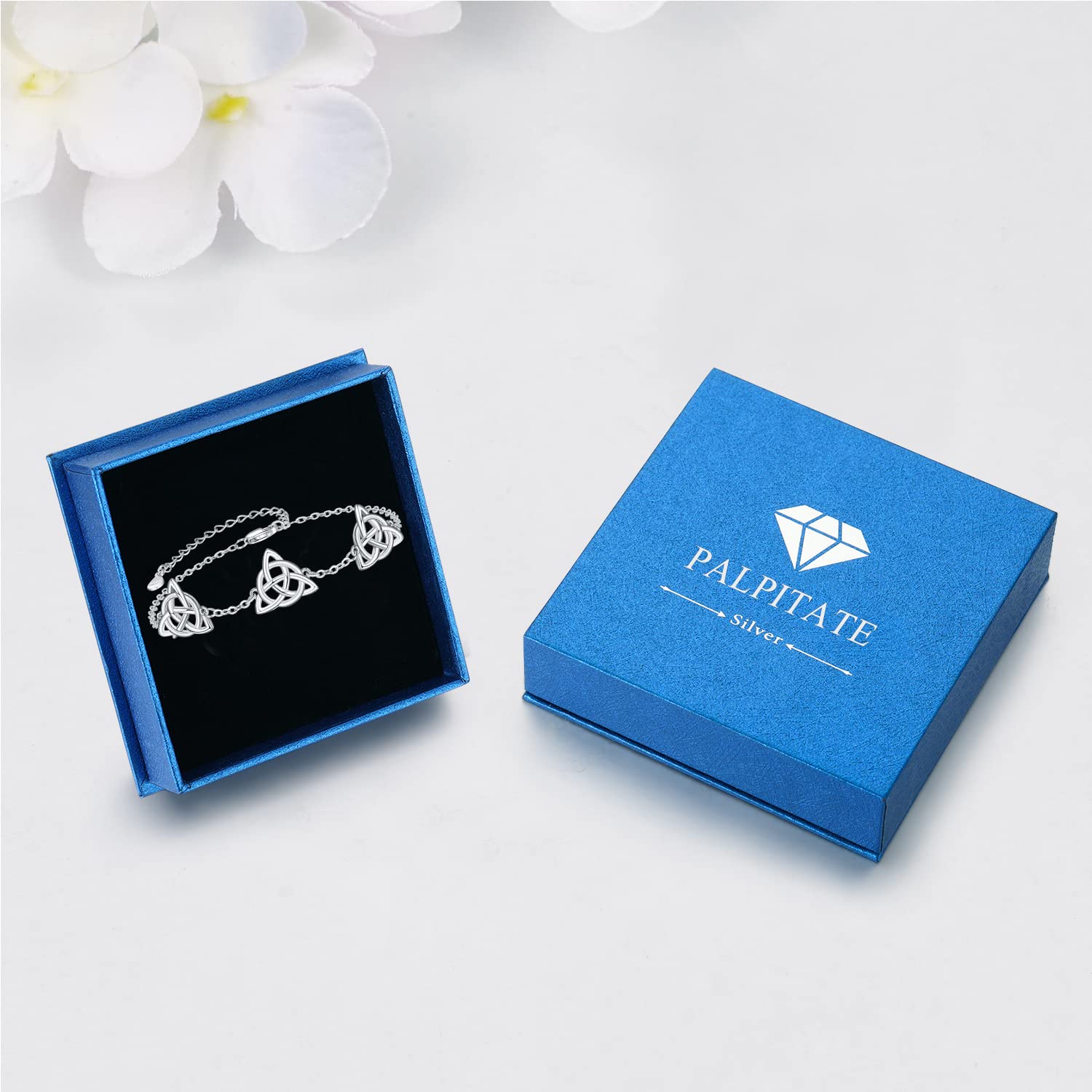 Palpitate Irish Bracelet Trinity Celtic Knot Bracelet 925 Sterling Silver Celtic Bracelets Irish jewelry Gifts for Women