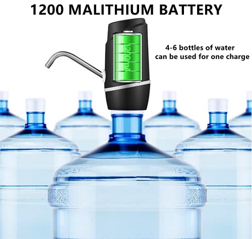 Water Bottle Pump,5 Gallon Water Dispenser,USB Charging Drinking Portable Electric Switch for Universal 3-5 Gallon Bottle for Outdoor Home Office