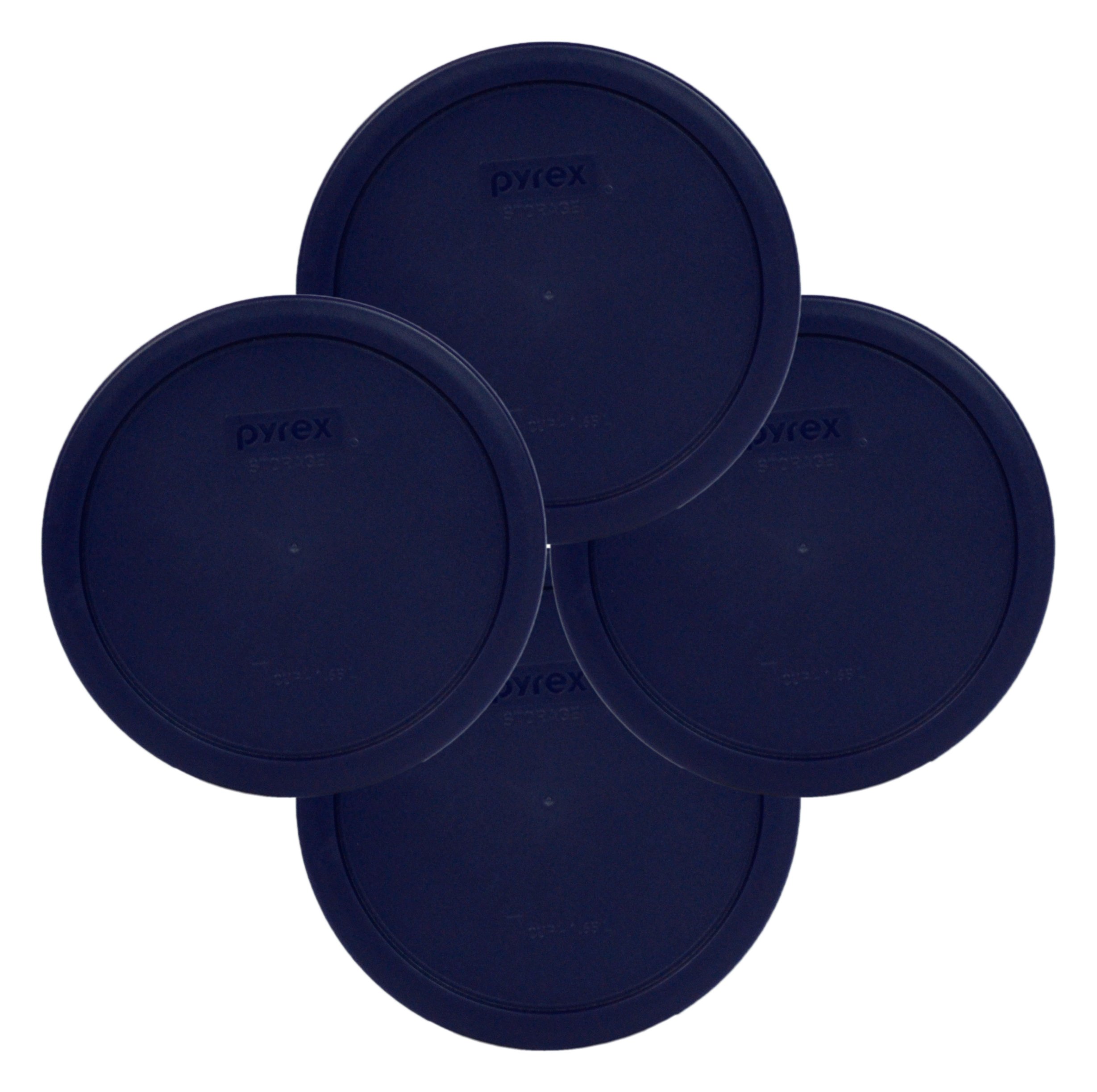 Pyrex Blue Round Storage Lid Cover fits 6 & 7 cup Round Dishes 4 Pack # 7402-PC