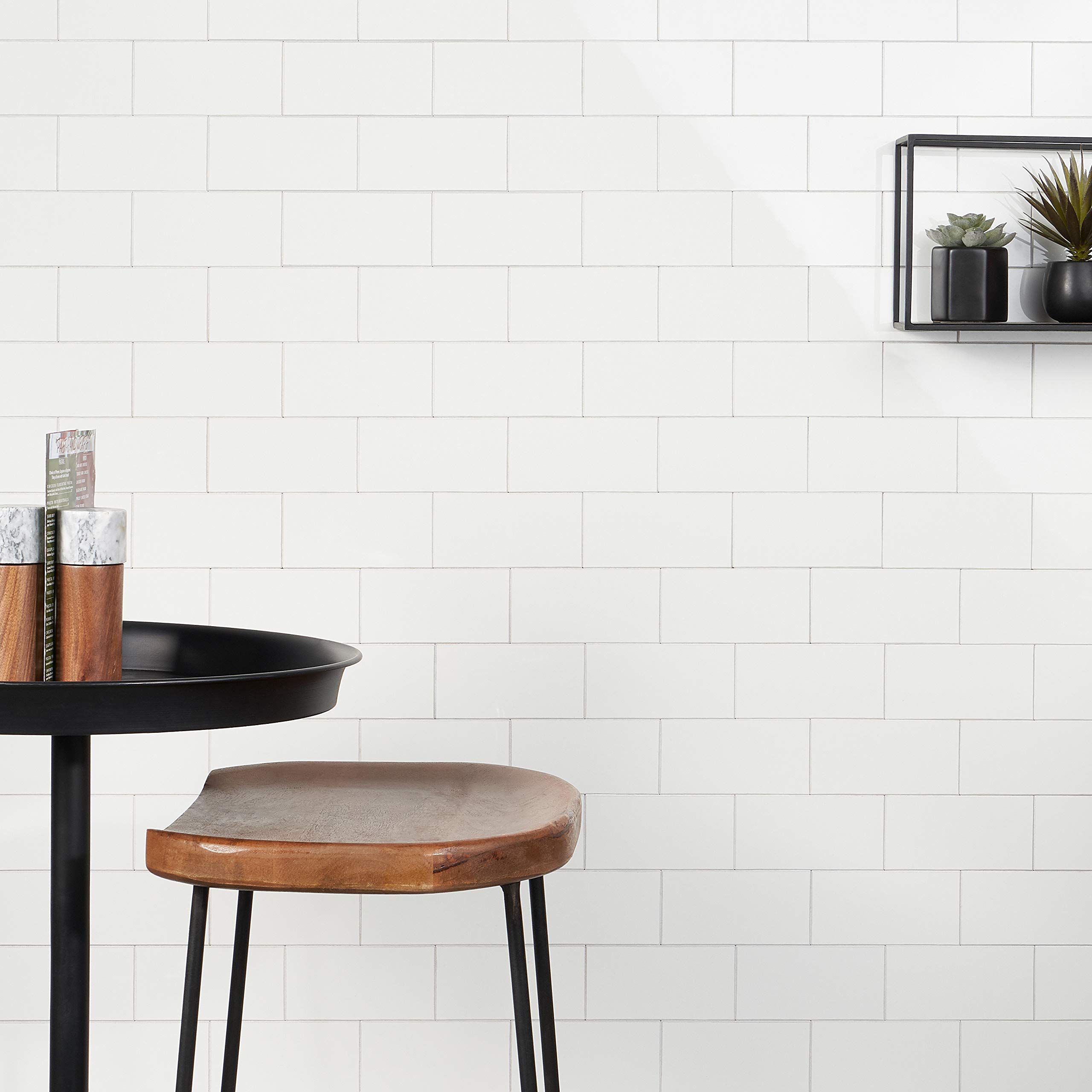 Luxe Core Subway White 12 in. x 12 in. SPC Peel and Stick Kitchen, Bathroom, Backsplash Tile (1 Sq. Ft. / Sheet)
