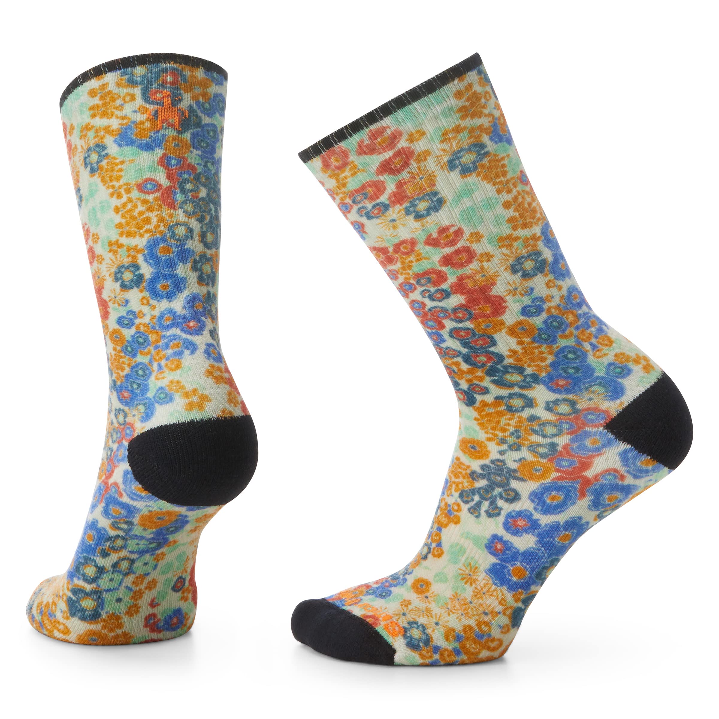 Smartwool Athletic Targeted Cushion Merino Wool Meadow Print Crew Socks for Men and Women, Natural, Large